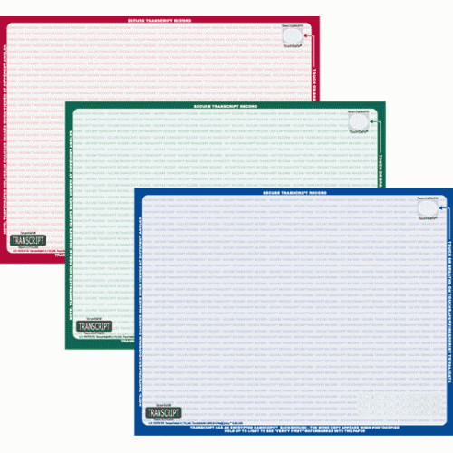 Landscape Transcripts with Heat Sensitive Signature Panel